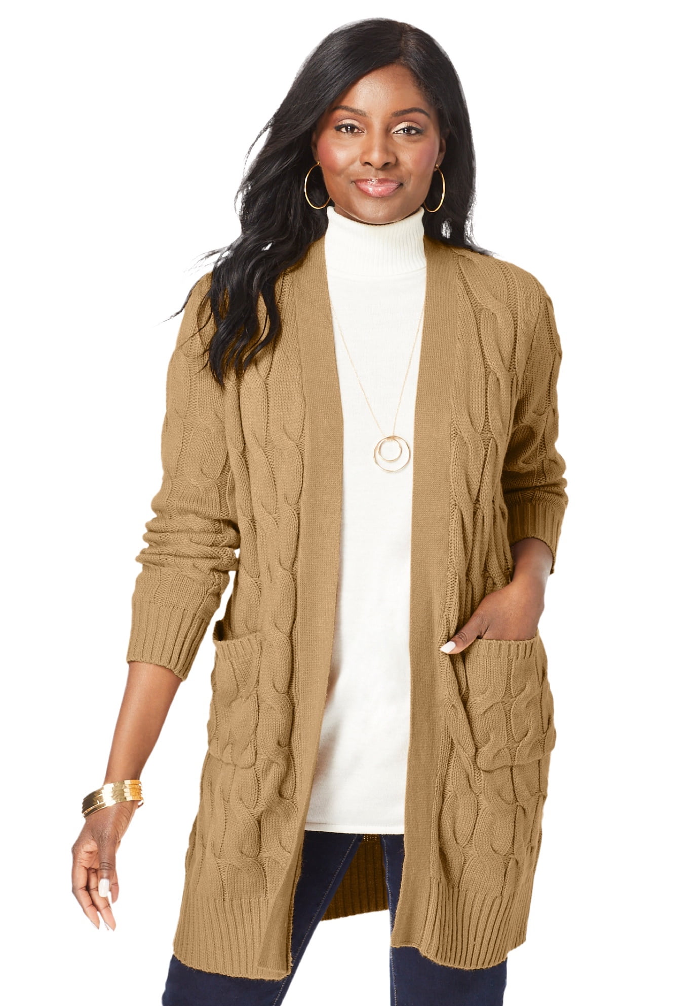 Jessica London Women's Plus Size Cable Duster Sweater - Walmart.com