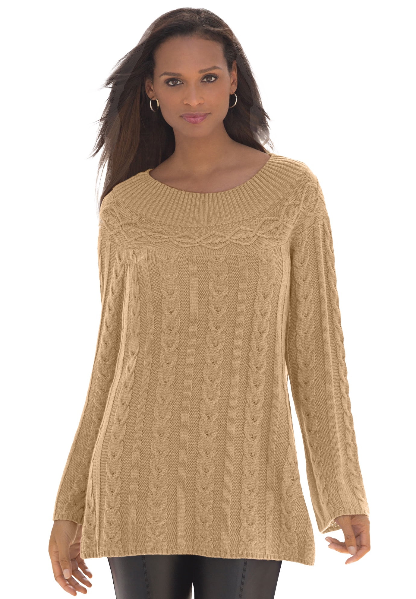 Jessica London Women's Plus Size Cable Sweater Tunic - Walmart.com