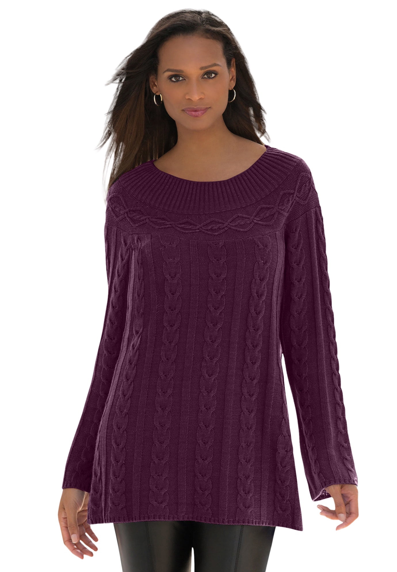 Jessica London Women's Plus Size Cable Sweater Tunic - Walmart.com