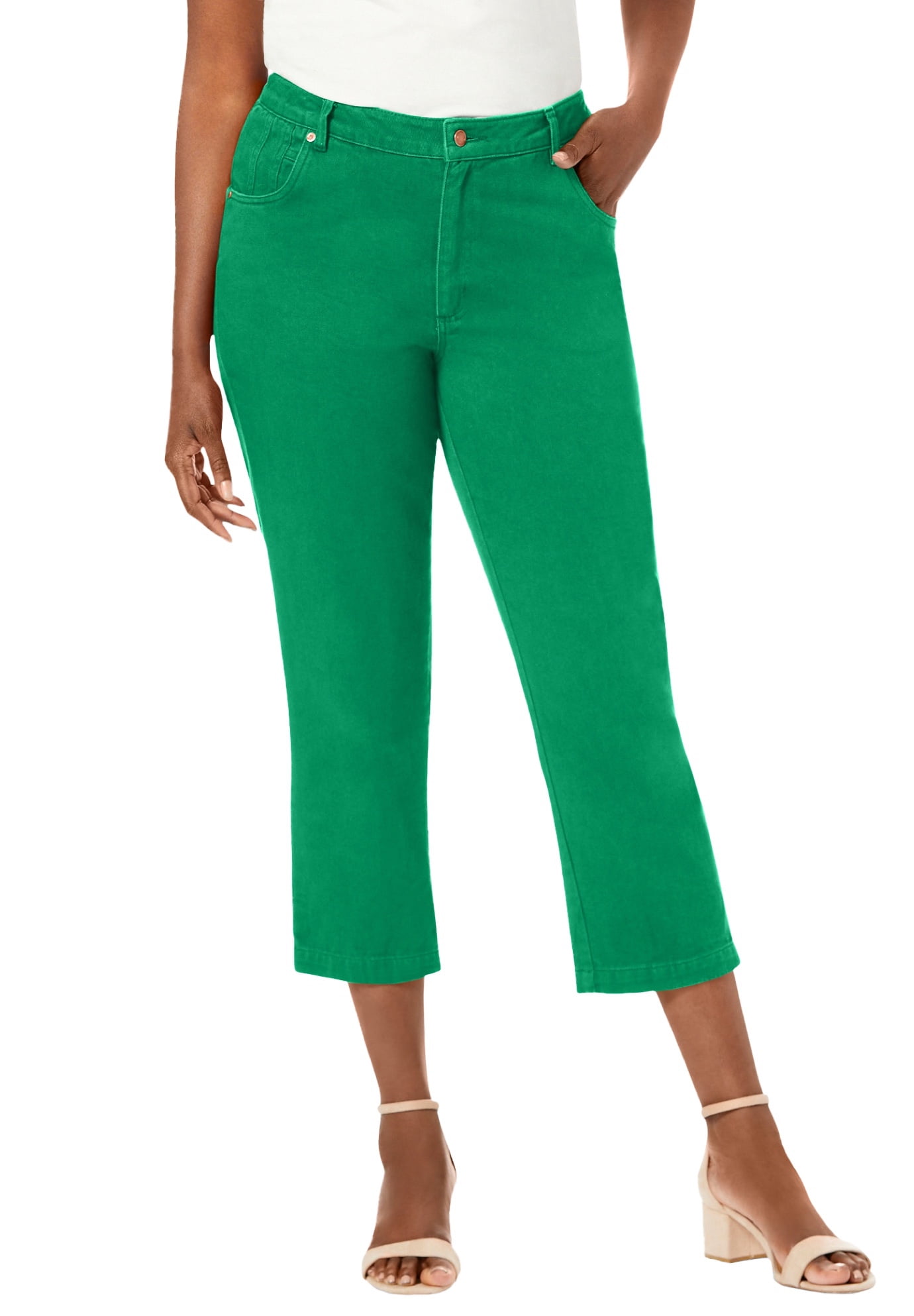 Jessica London Women's Plus Size Classic Cotton Denim Capri - Walmart.com