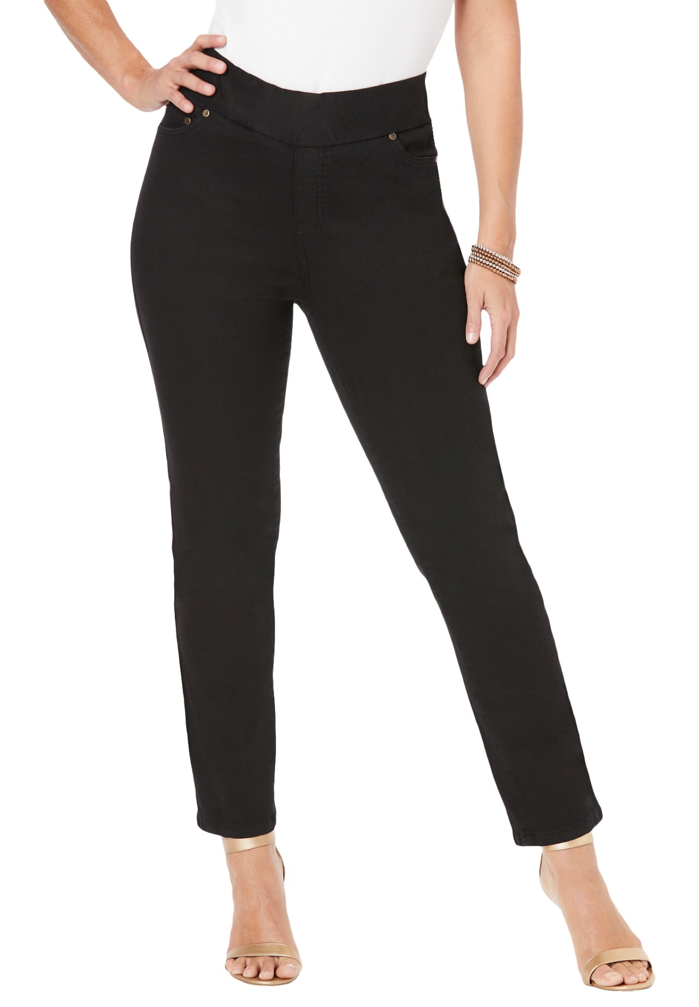 Jessica London Women's Plus Size Comfort Waist Stretch Denim Straight ...