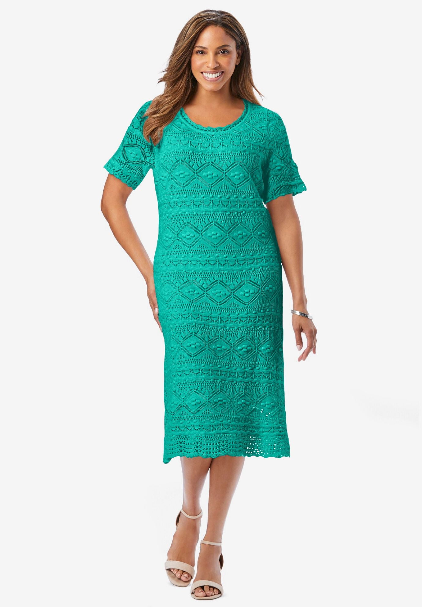 Jessica London Women's Plus Size Crochet Dress - Walmart.com