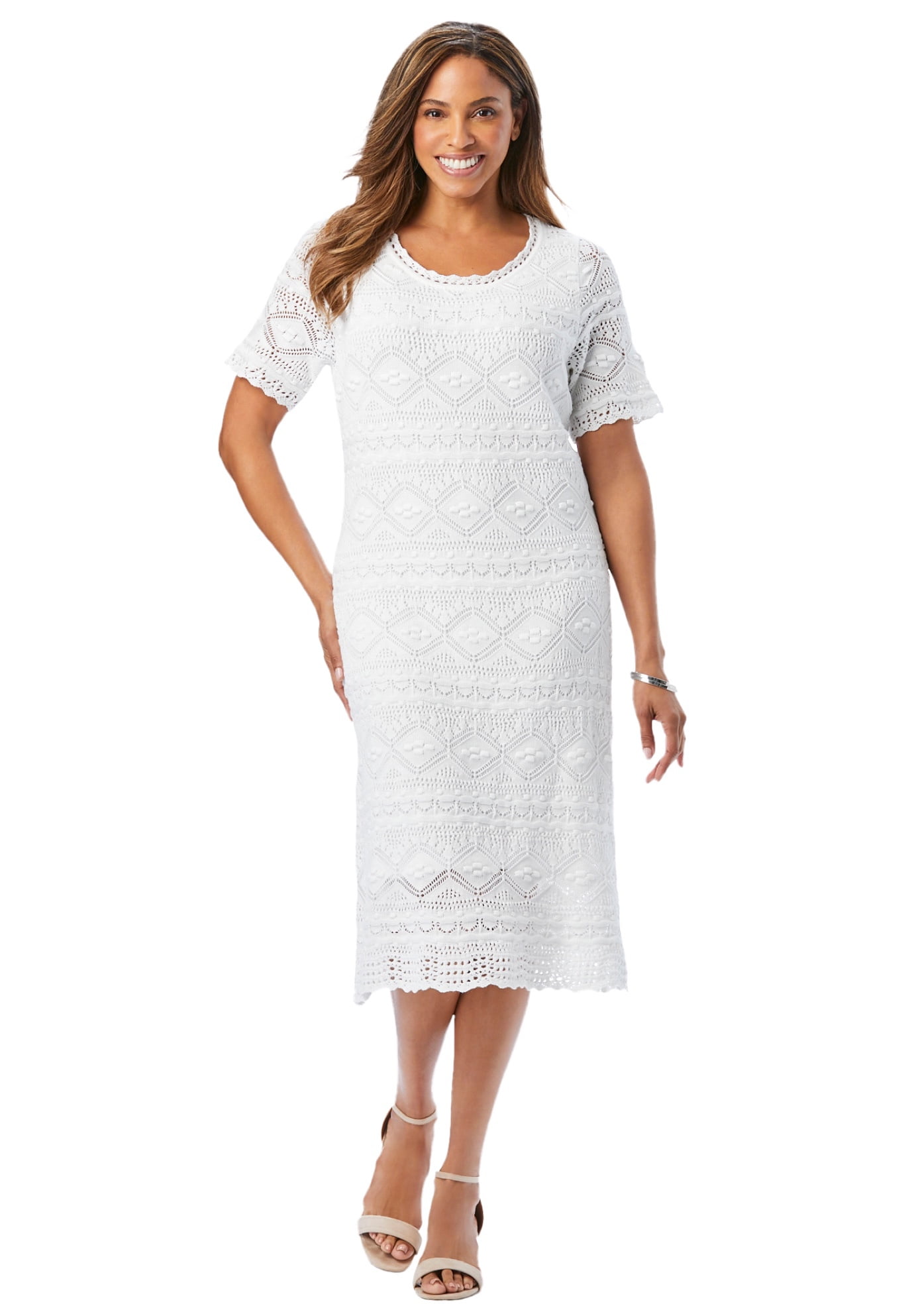 Jessica London Women's Plus Size Crochet Dress - Walmart.com