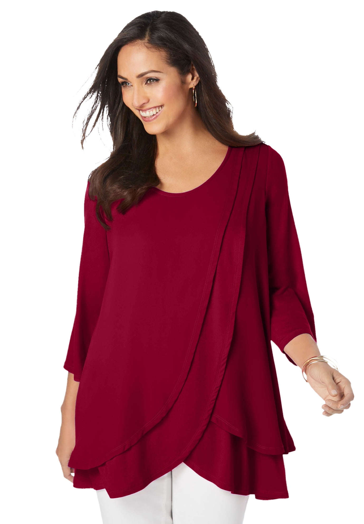 Jessica London Women's Plus Size Double Layer Tunic - Walmart.com