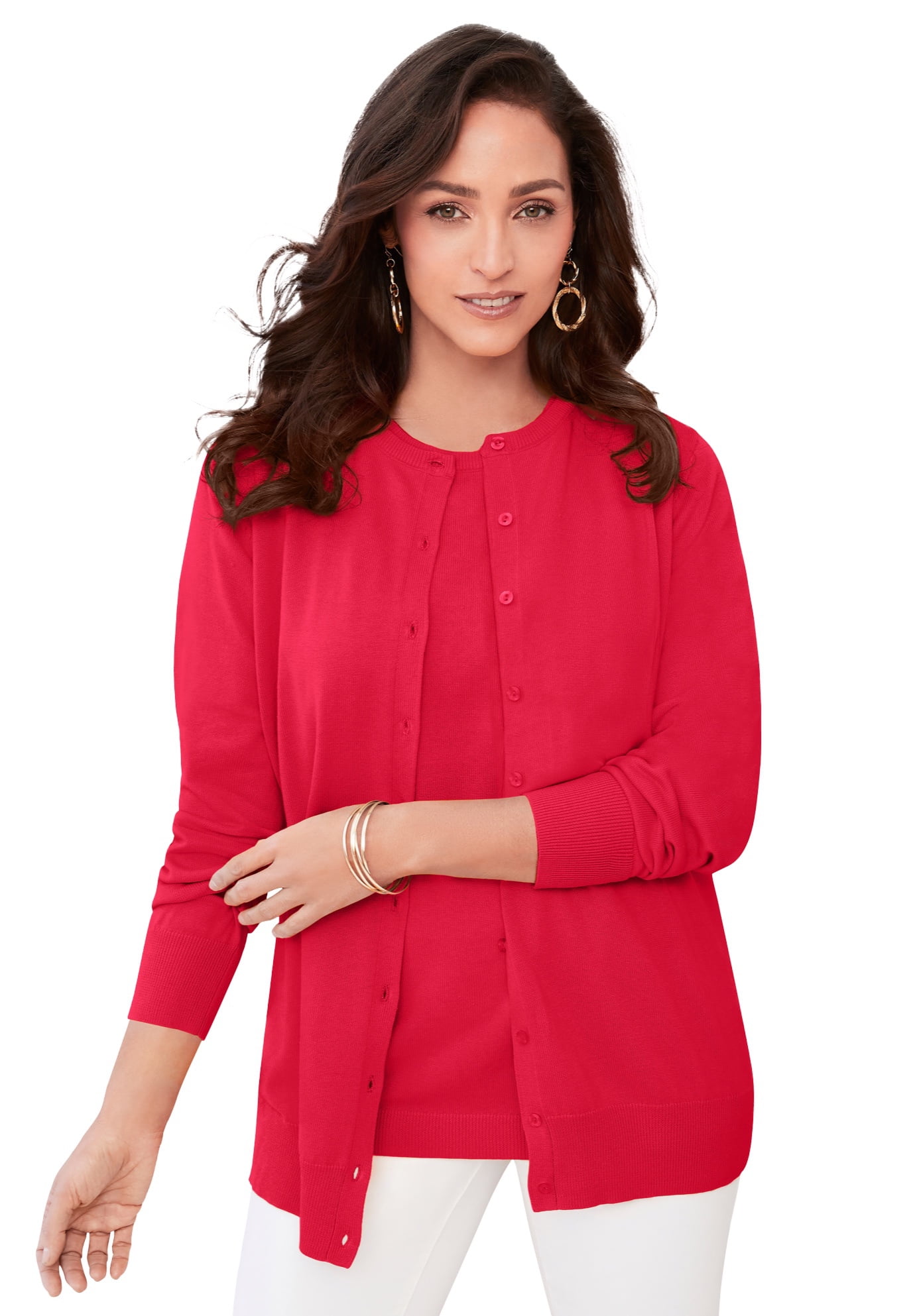 Jessica London Women's Plus Size Fine Gauge Cardigan - Walmart.com