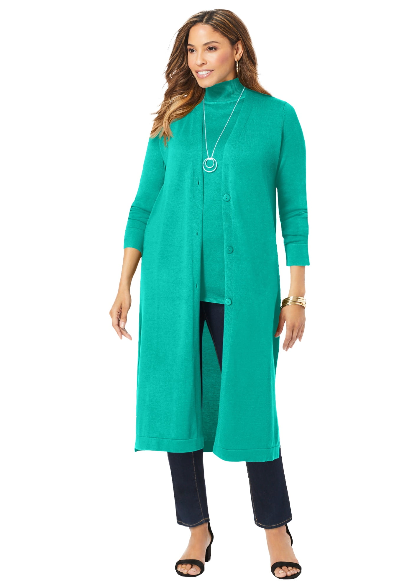 Jessica London Women's Plus Size Fine Gauge Duster Cardigan - Walmart.com
