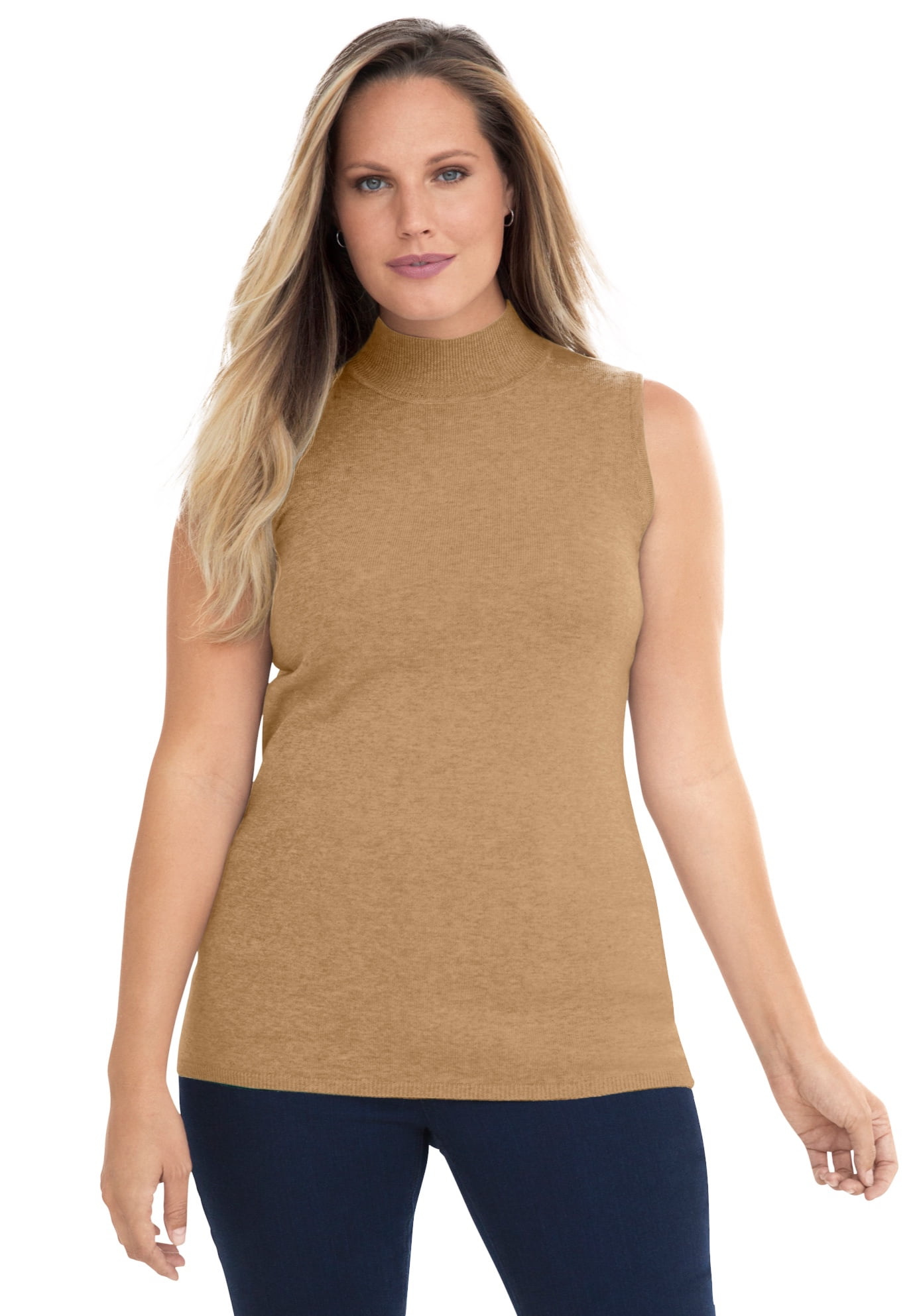 Jessica London Women's Plus Size Fine Gauge Mockneck Sweater - Walmart.com