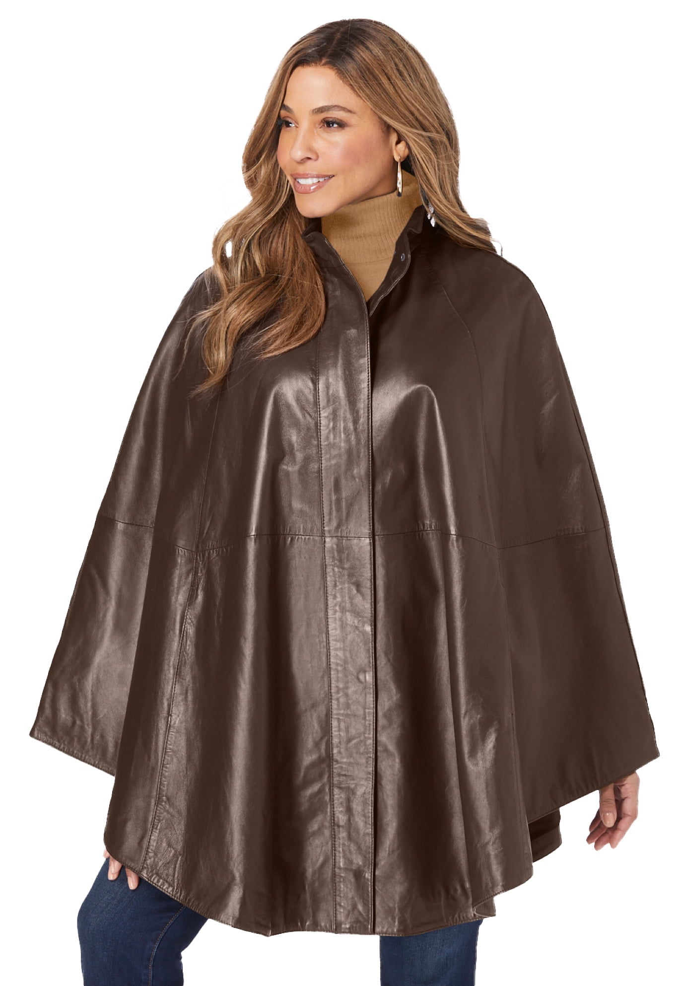 Jessica London Women's Plus Size Leather Poncho - Walmart.com