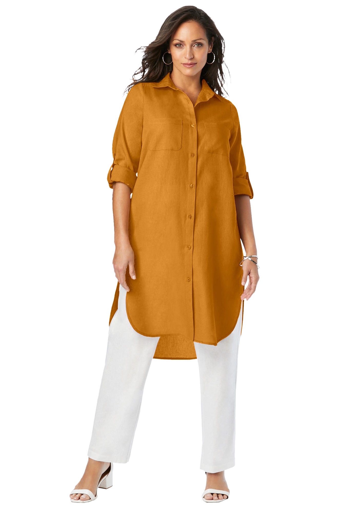 Jessica London Women's Plus Size Linen Mega Tunic - Walmart.com