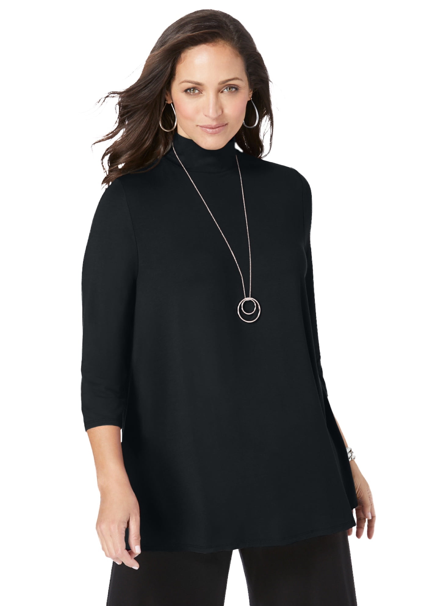 Jessica London Women's Plus Size Mockneck Swing Tunic - Walmart.com