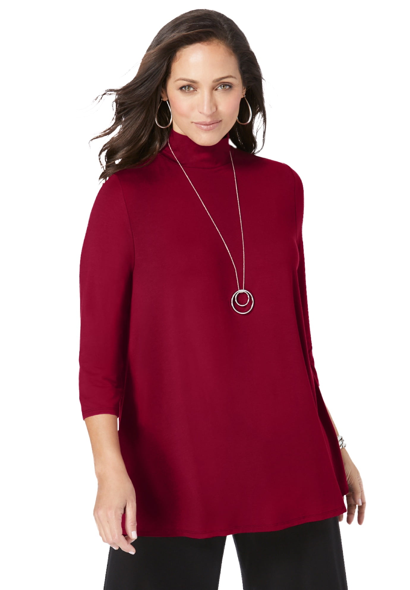 Jessica London Women's Plus Size Mockneck Swing Tunic - Walmart.com