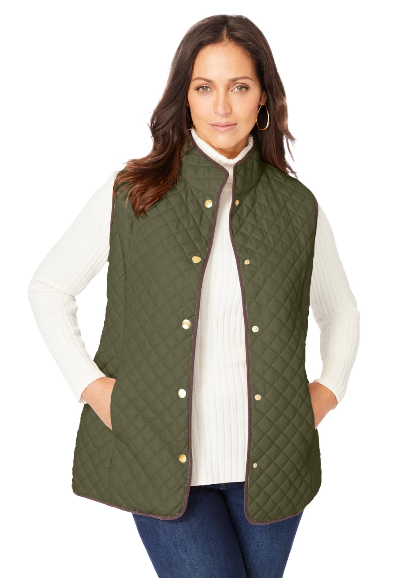 Jessica London Women's Plus Size Quilted Vest - Walmart.com