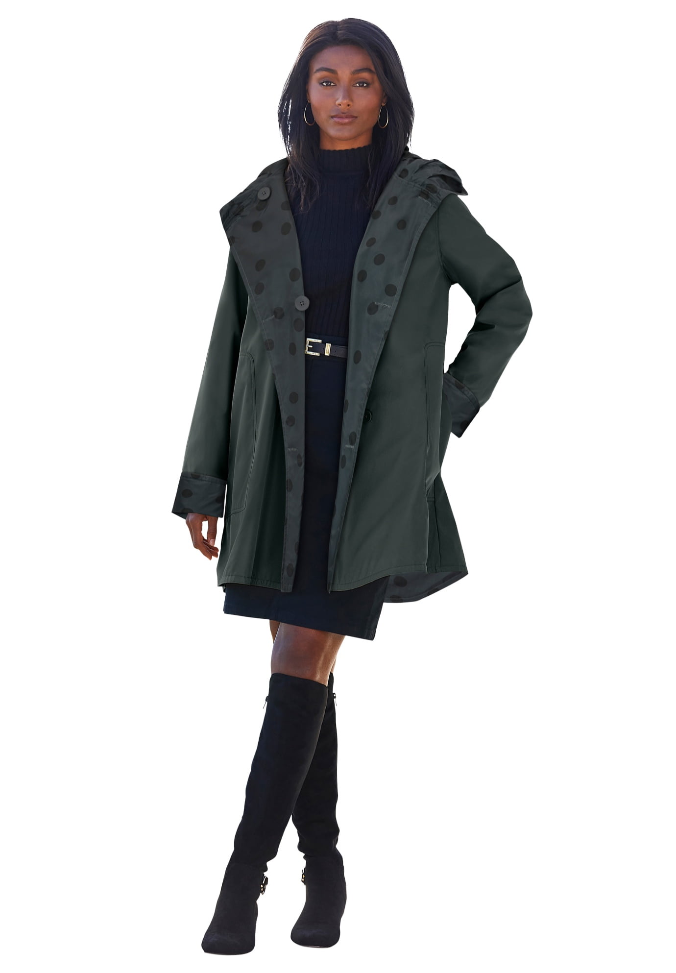 Jessica London Women's Plus Size Reversible A-Line Raincoat - Walmart.com