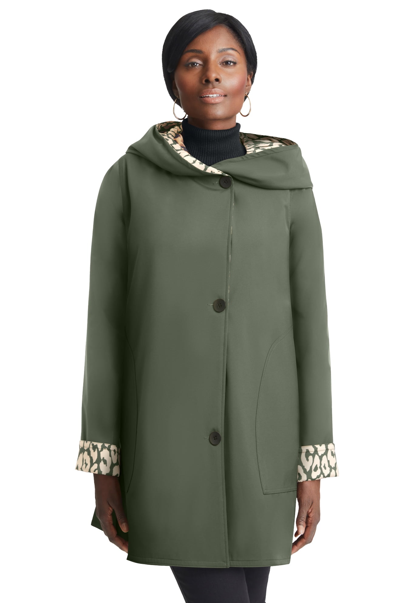 Jessica London Women's Plus Size Reversible A-Line Raincoat - Walmart.com