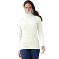 Jessica London Womens Plus Size Ribbed Cotton Turtleneck Sweater