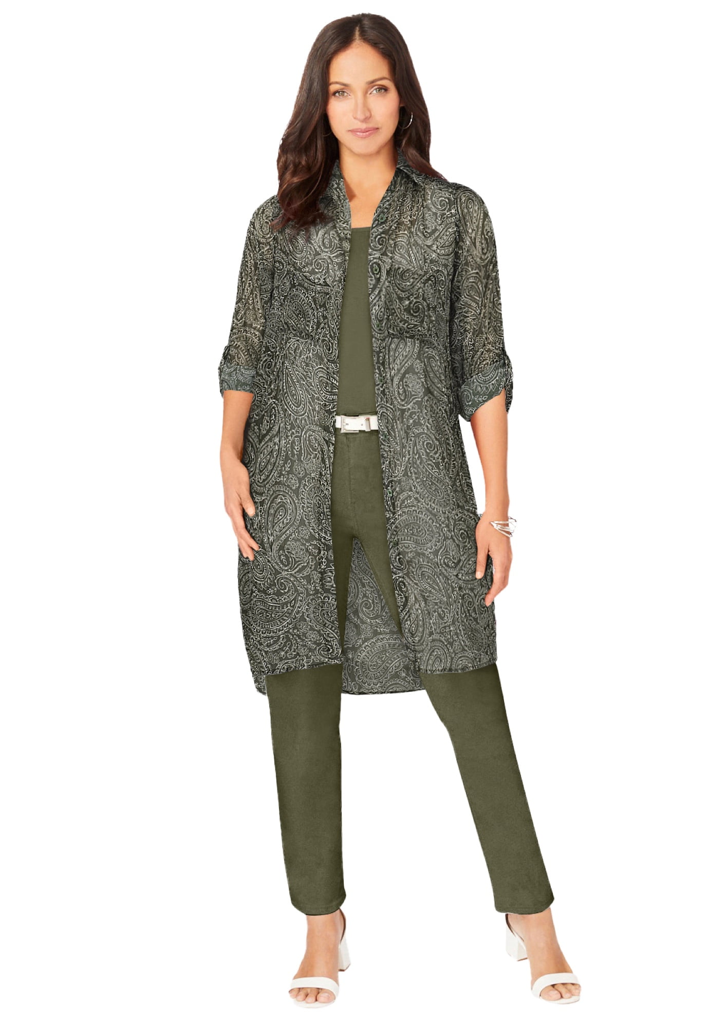 Jessica London Women's Plus Size Sheer Georgette Mega Tunic - Walmart.com