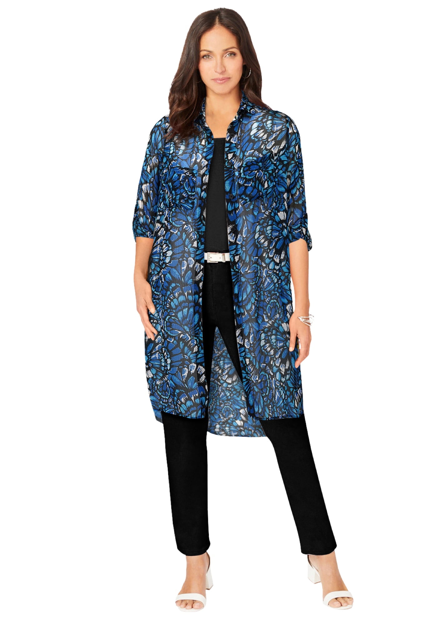 Jessica London Women's Plus Size Sheer Georgette Mega Tunic - Walmart.com