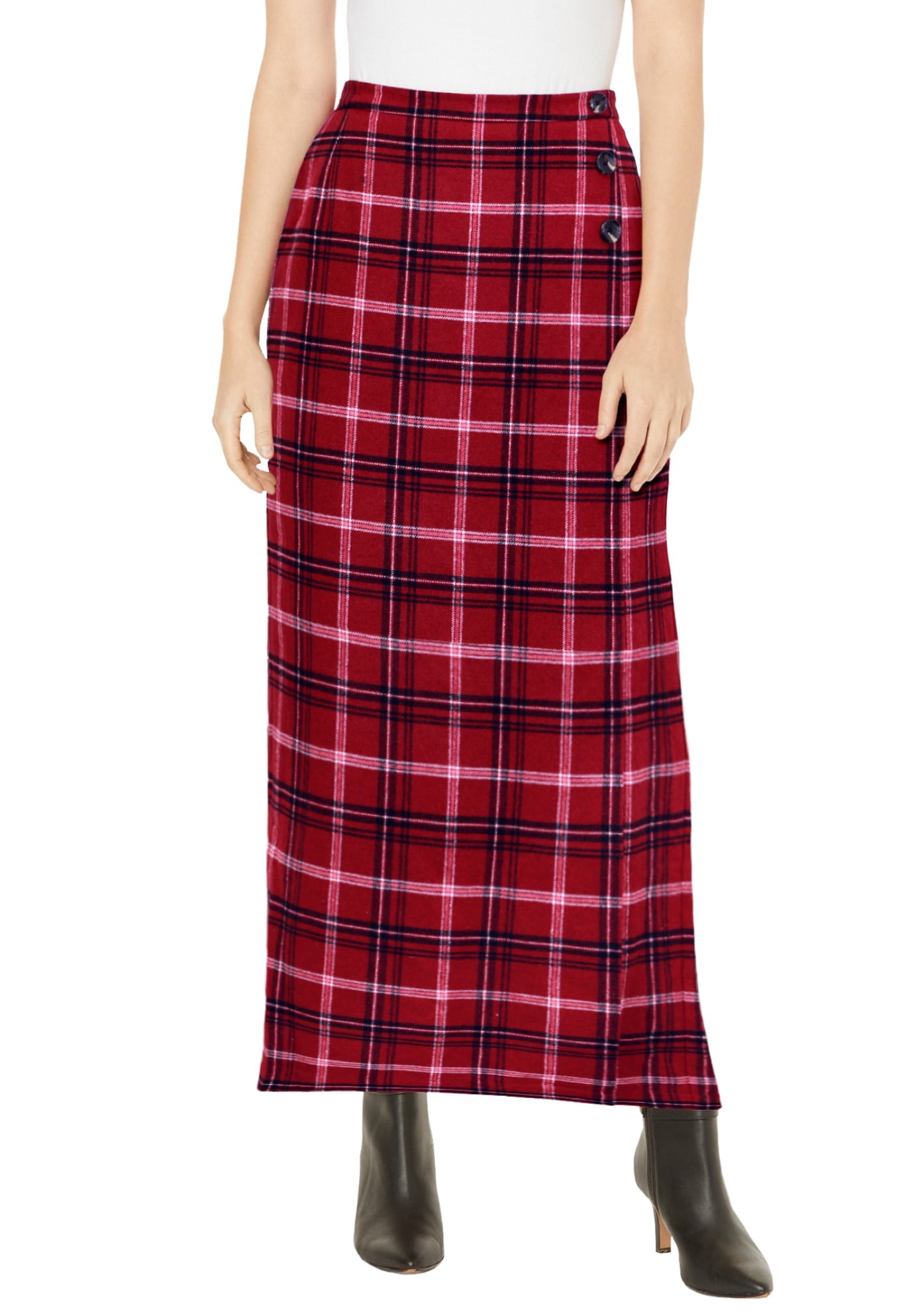 Jessica London Women's Plus Size Side-Button Wool Skirt - Walmart.com