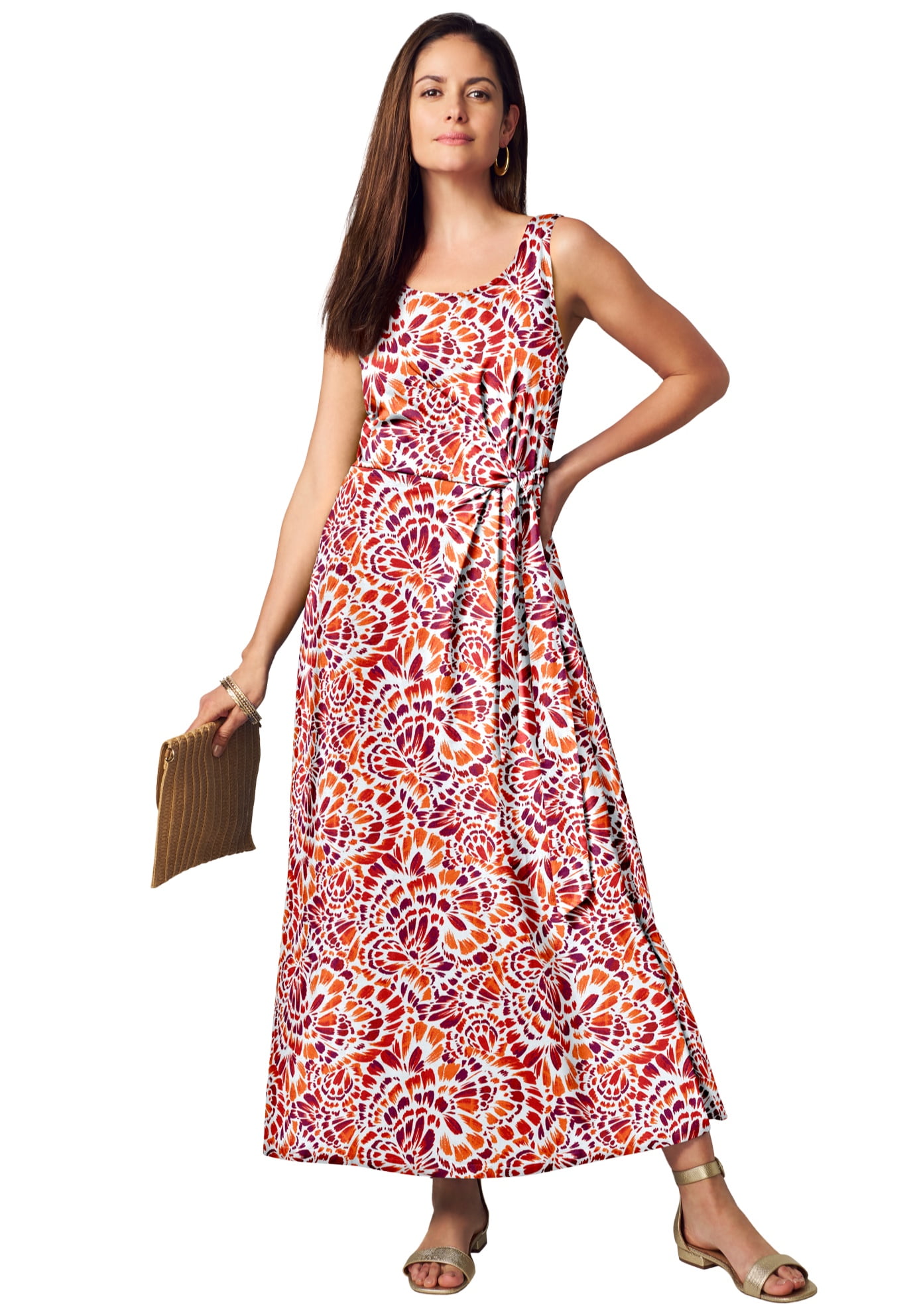 Jessica London Women's Plus Size Side Tie Maxi Dress - Walmart.com