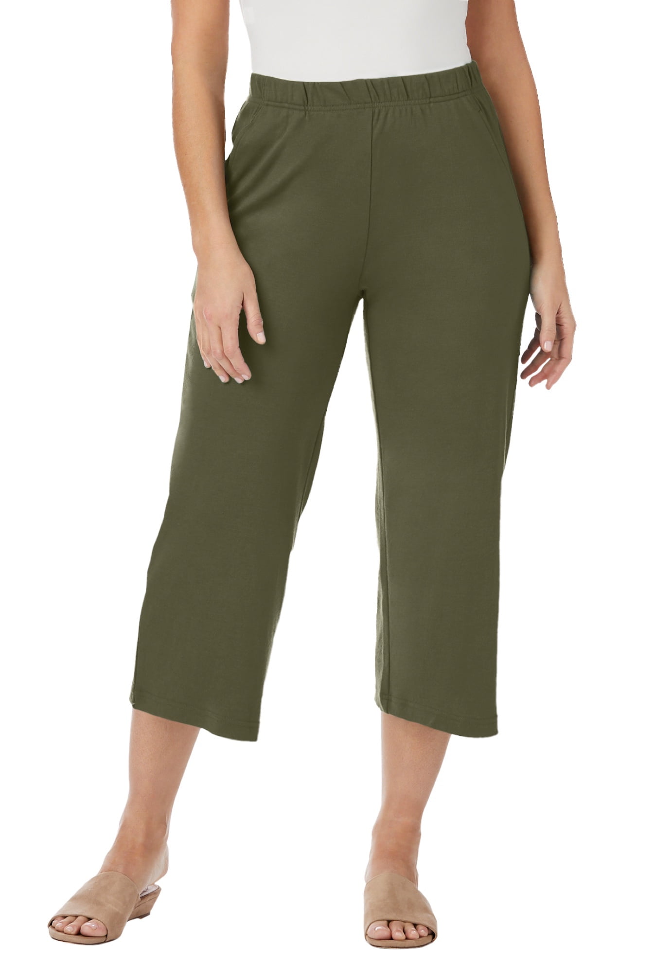 Jessica London Women's Plus Size Soft Ease Wide Crop - Walmart.com