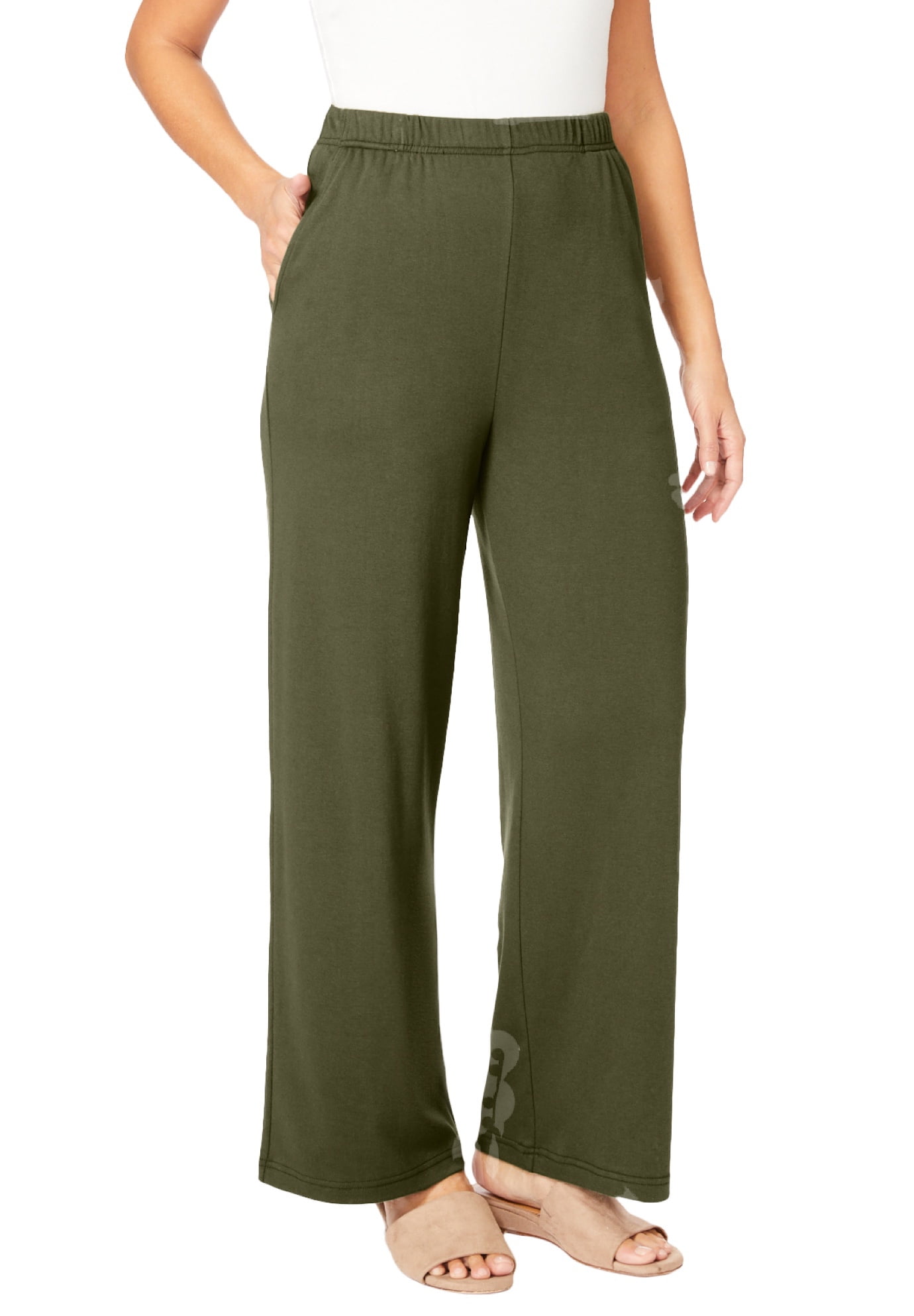 Jessica London Women's Plus Size Soft Ease Wide Leg Pant - Walmart.com