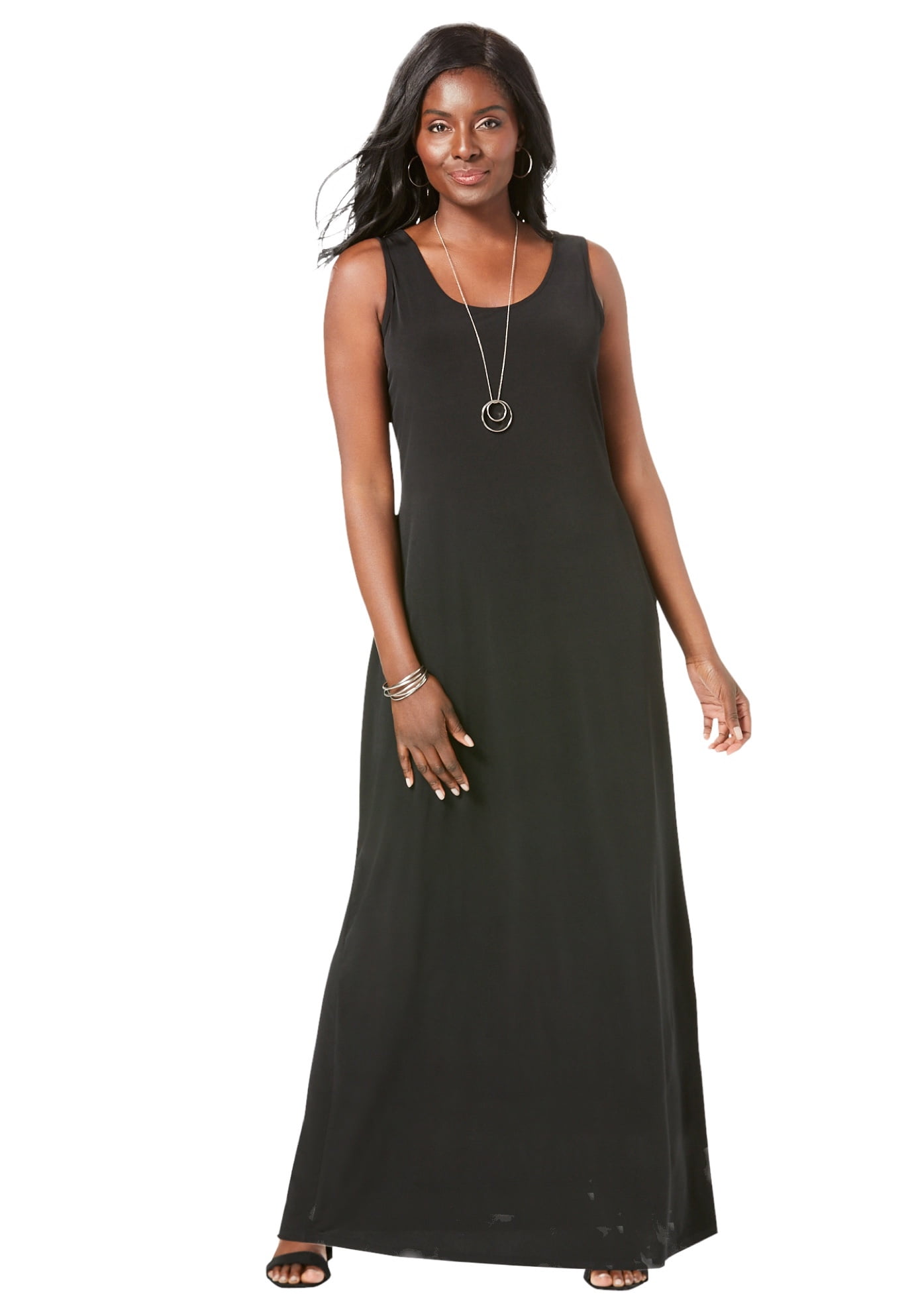 Jessica London Women's Plus Size Stretch Knit Tank Maxi Dress, A-line ...