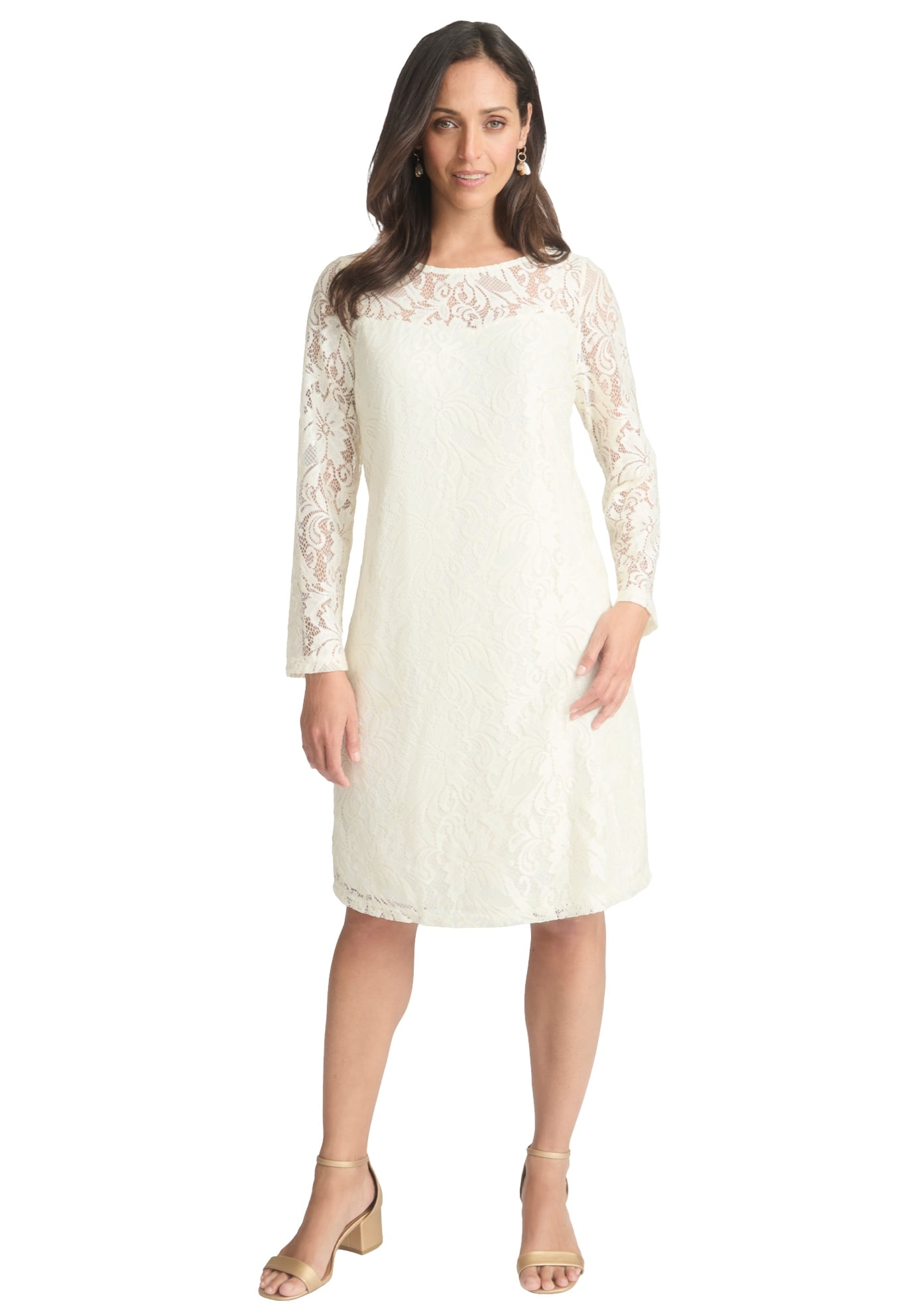 Jessica London Women's Plus Size Stretch Lace Shift Dress - Walmart.com