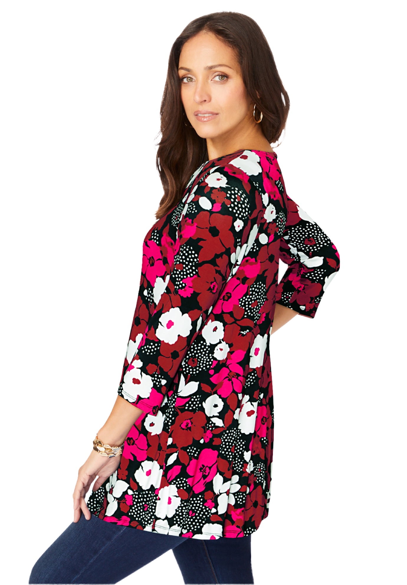 Jessica London Women's Plus Size Swing Tunic Oversized Long Blouse - 18 ...