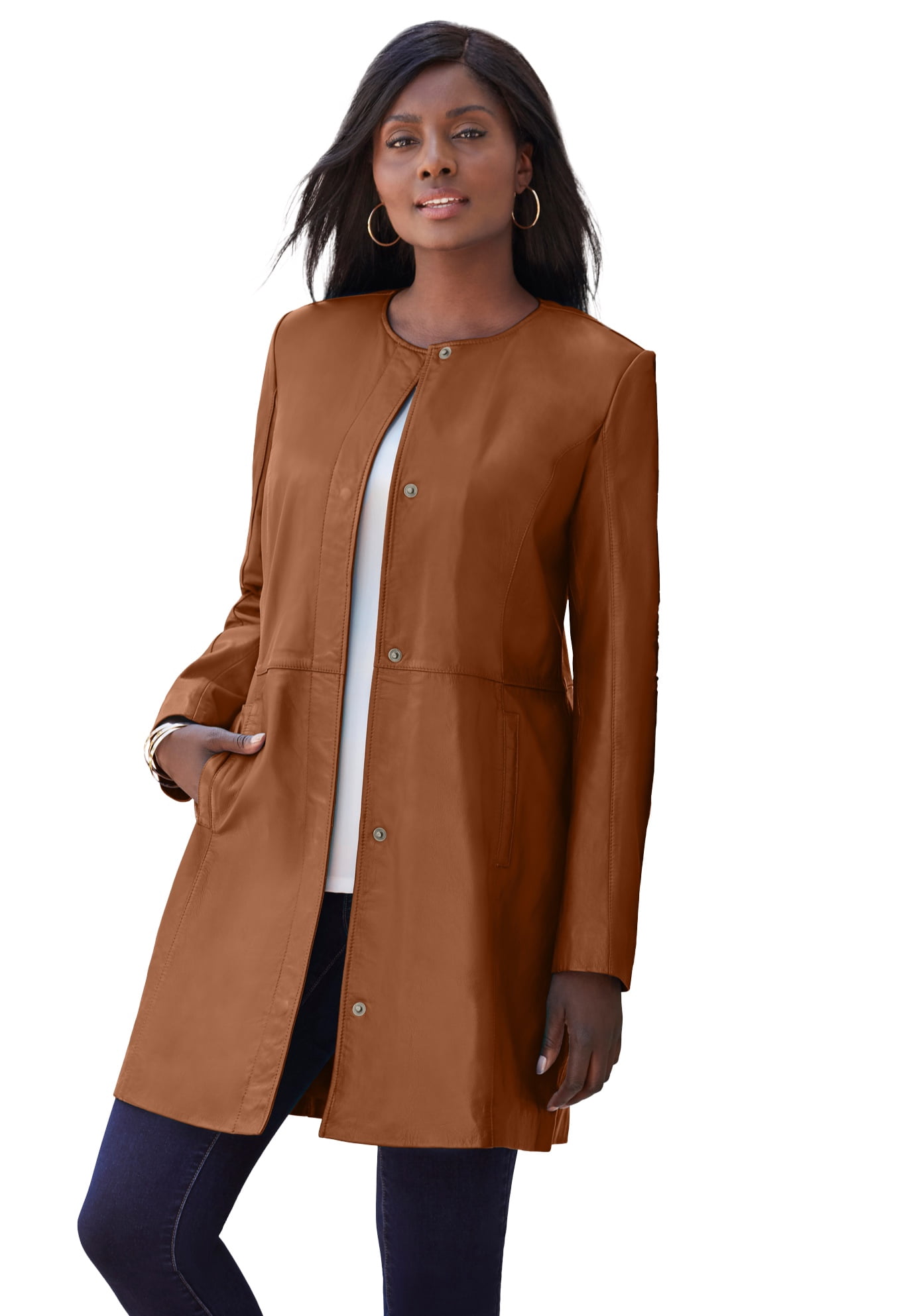 Jessica London Women's Plus Size Three Quarter Length Jacket Real ...