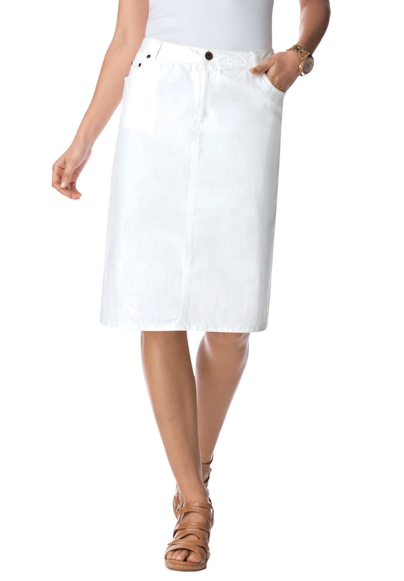 Jessica London Women's Plus Size True Fit A-line Denim Short Mini Skirt ...