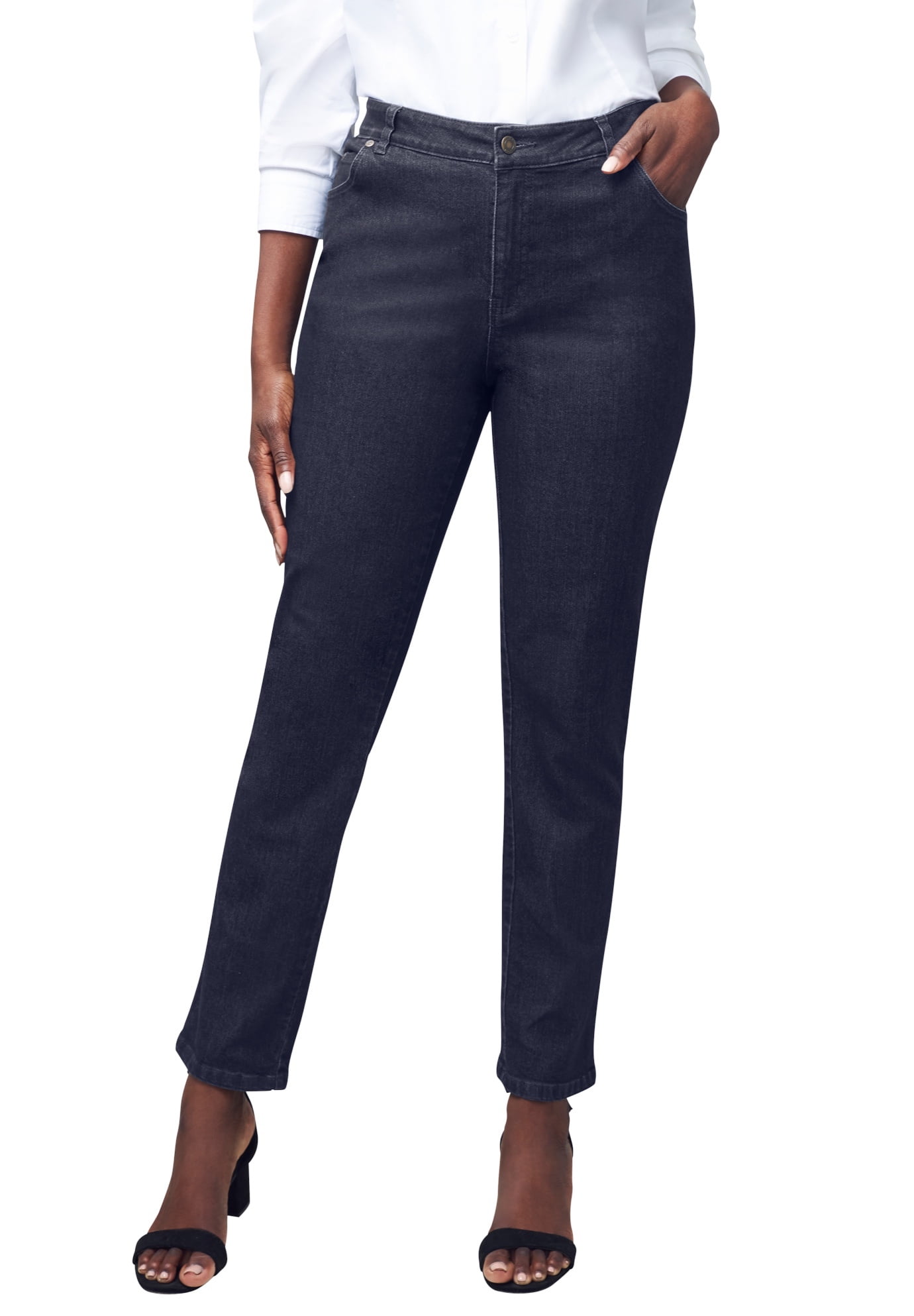 Jessica London Women's Plus Size True Fit Stretch Denim Straight Leg ...