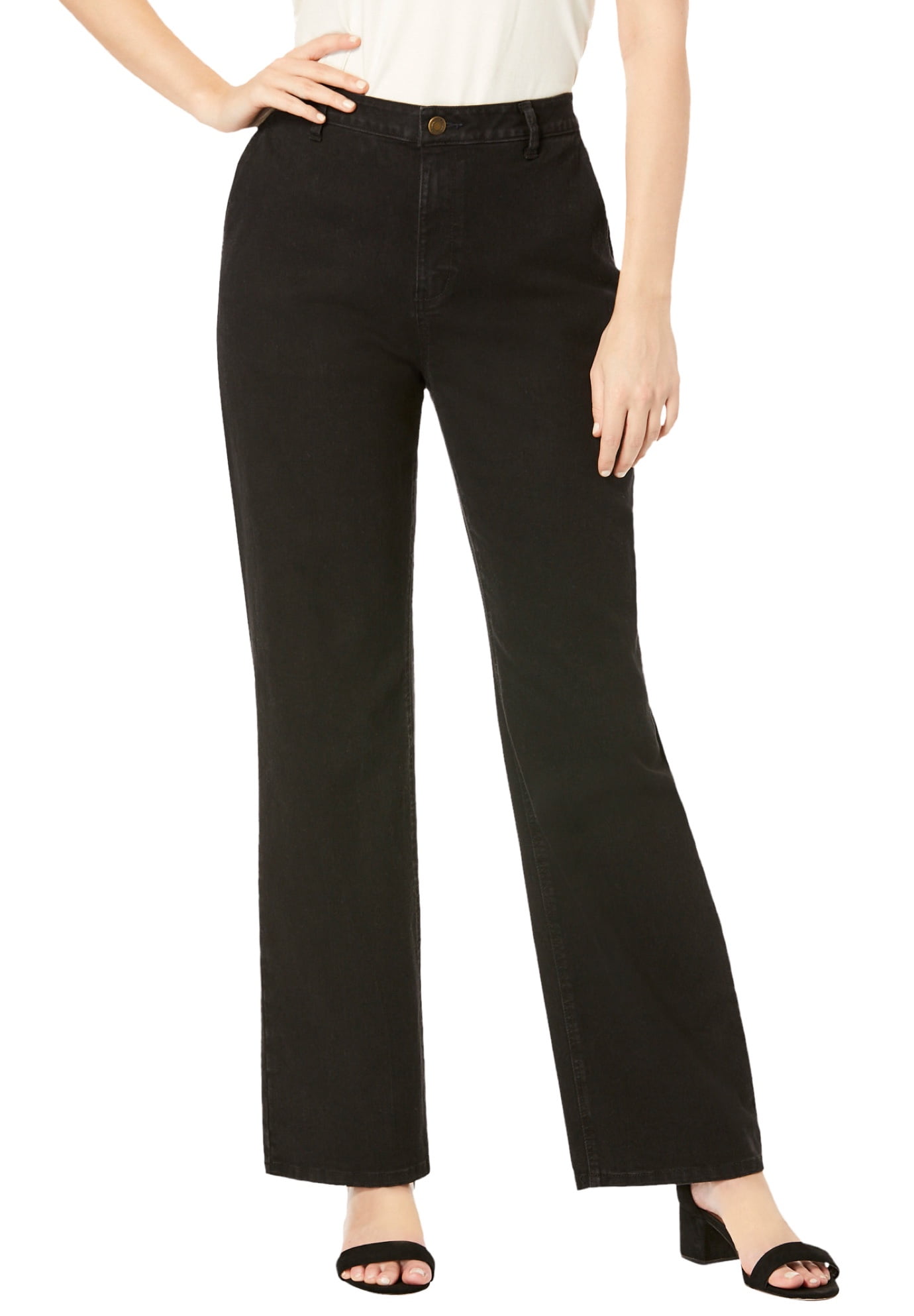 Jessica London Women's Plus Size True Fit Stretch Denim Wide Leg Jean ...