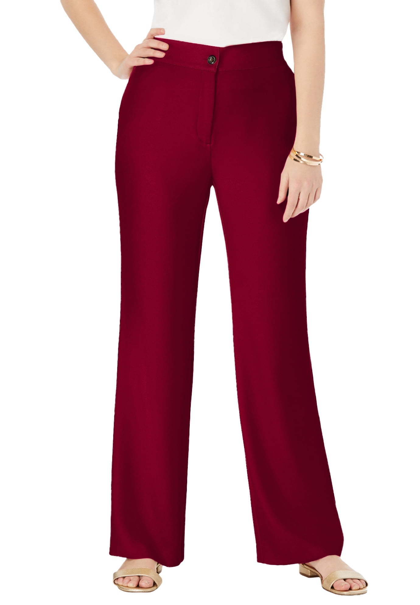 Jessica London Women's Plus Size Tummy Control Bi-Stretch Bootcut Pant ...