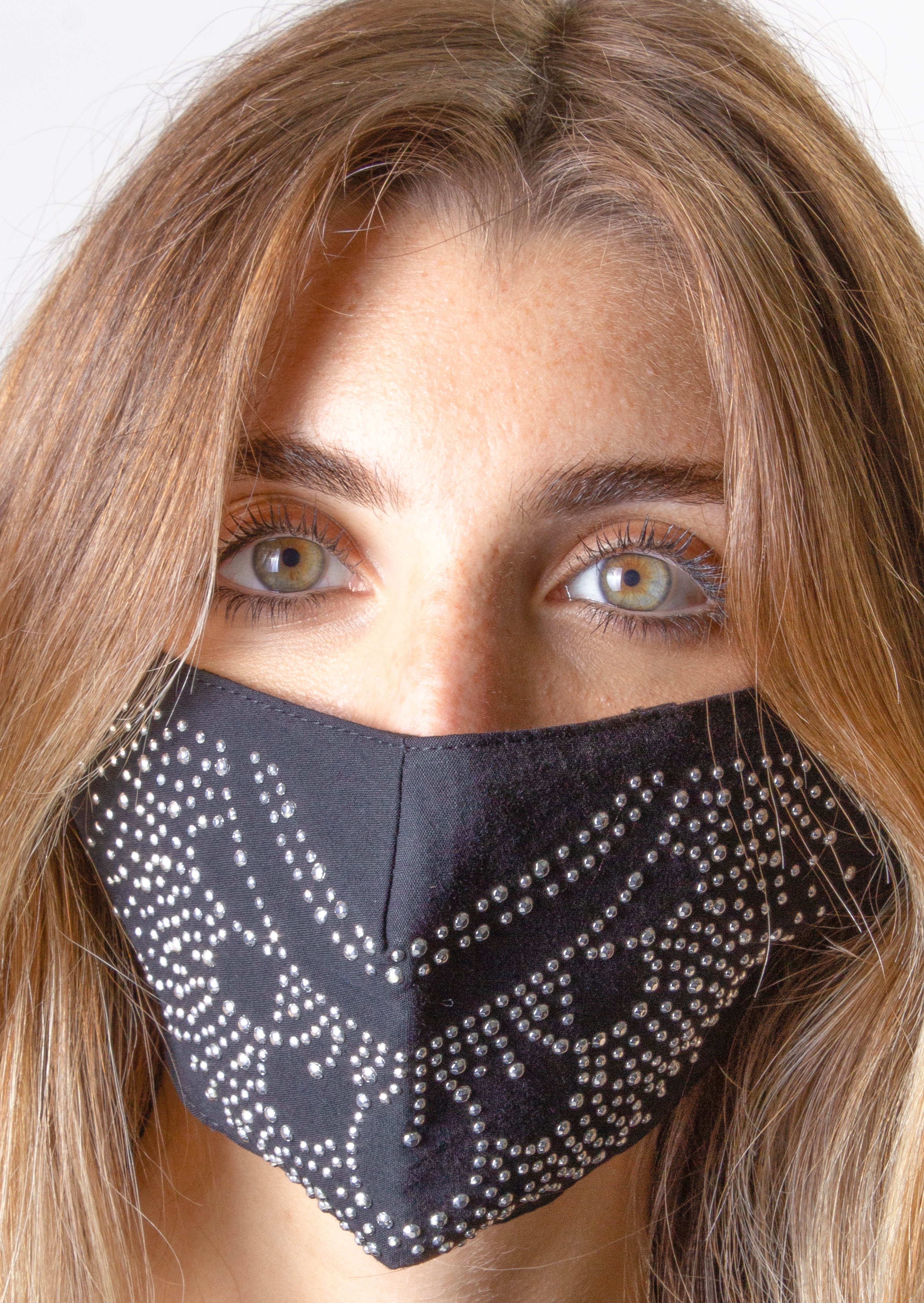 Jessica McClinktock 2 Piece Pack Face Mask Rhinestone/Solid - Walmart.com