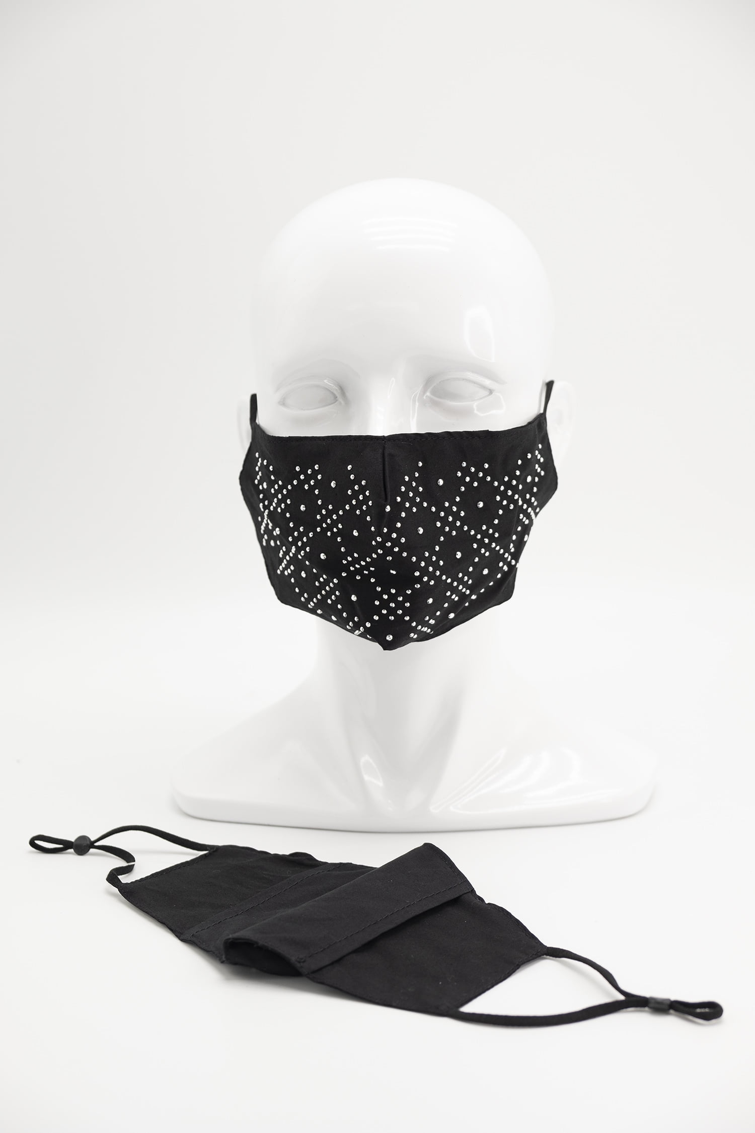 Just Jamie Rhinestone 2PC Face Mask Set with Adjustable Straps, Bling ...