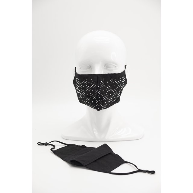Just Jamie Rhinestone 2PC Face Mask Set with Adjustable Straps, Bling ...