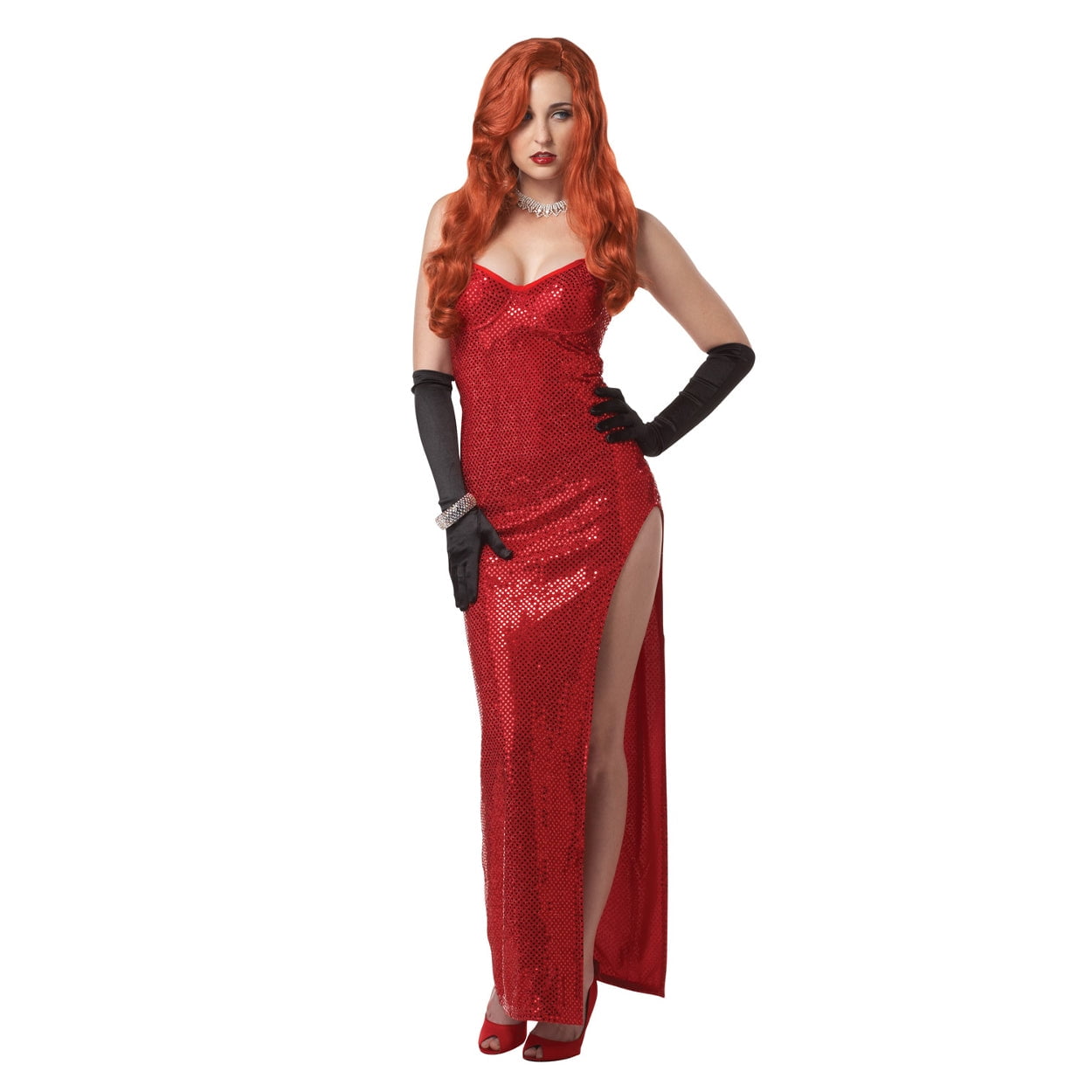 Jessica Rabbit Womens Sexy Costume With Red Wig Who Framed Roger Rabbit ...