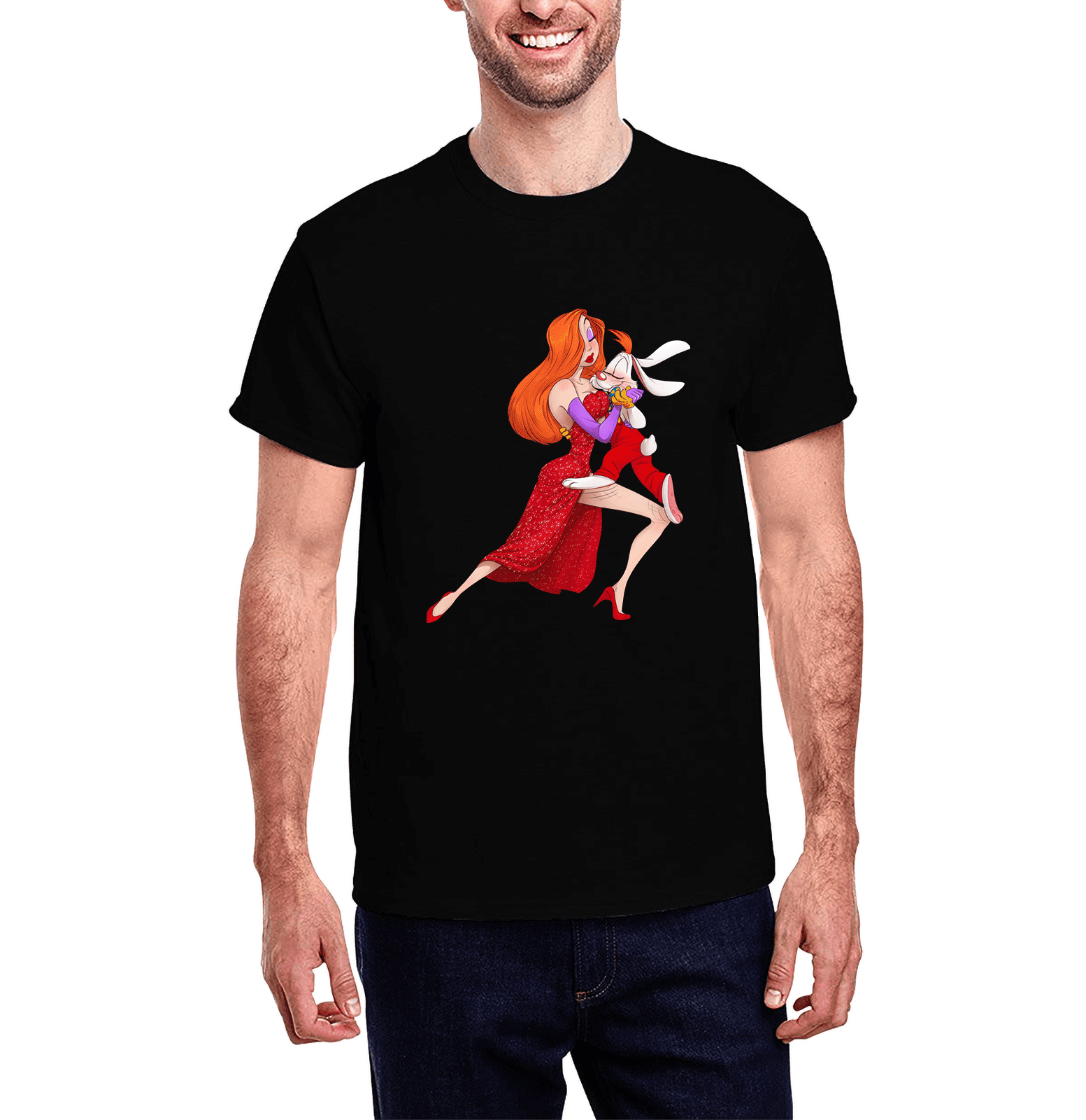 Jessica Rabbit and Roger Rabbit Who Framed Roger Rabbit Retro Movie Fan T Shirt 3.png - Walmart.com