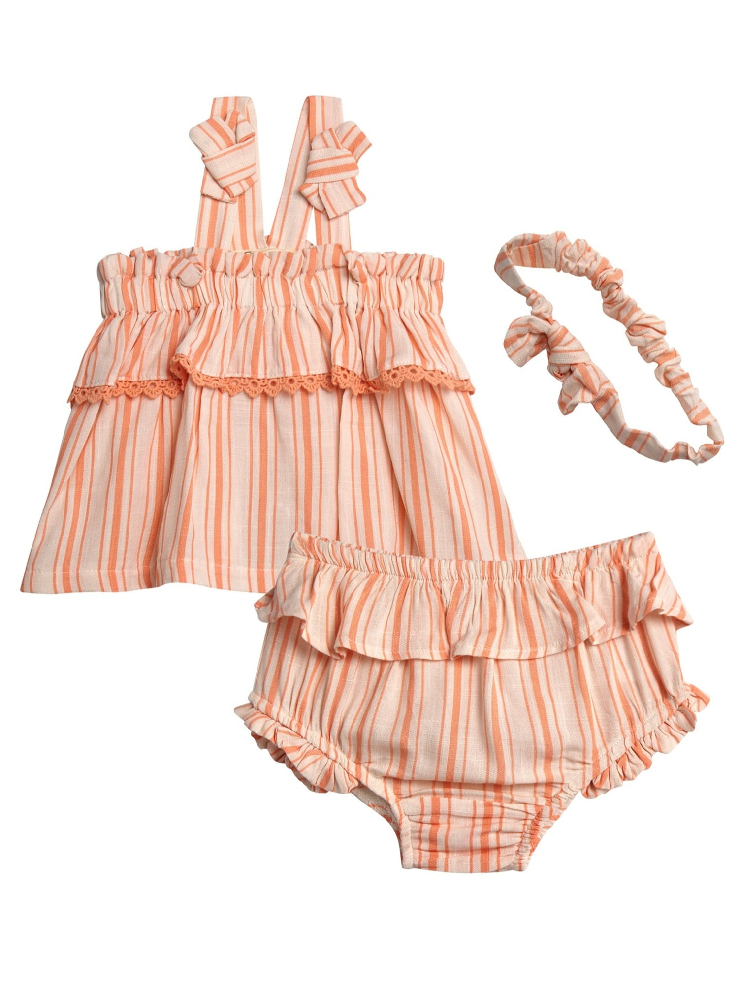 Jessica Simpson Baby Girls' Layette Bloomer set with Headband, Sizes 0 ...