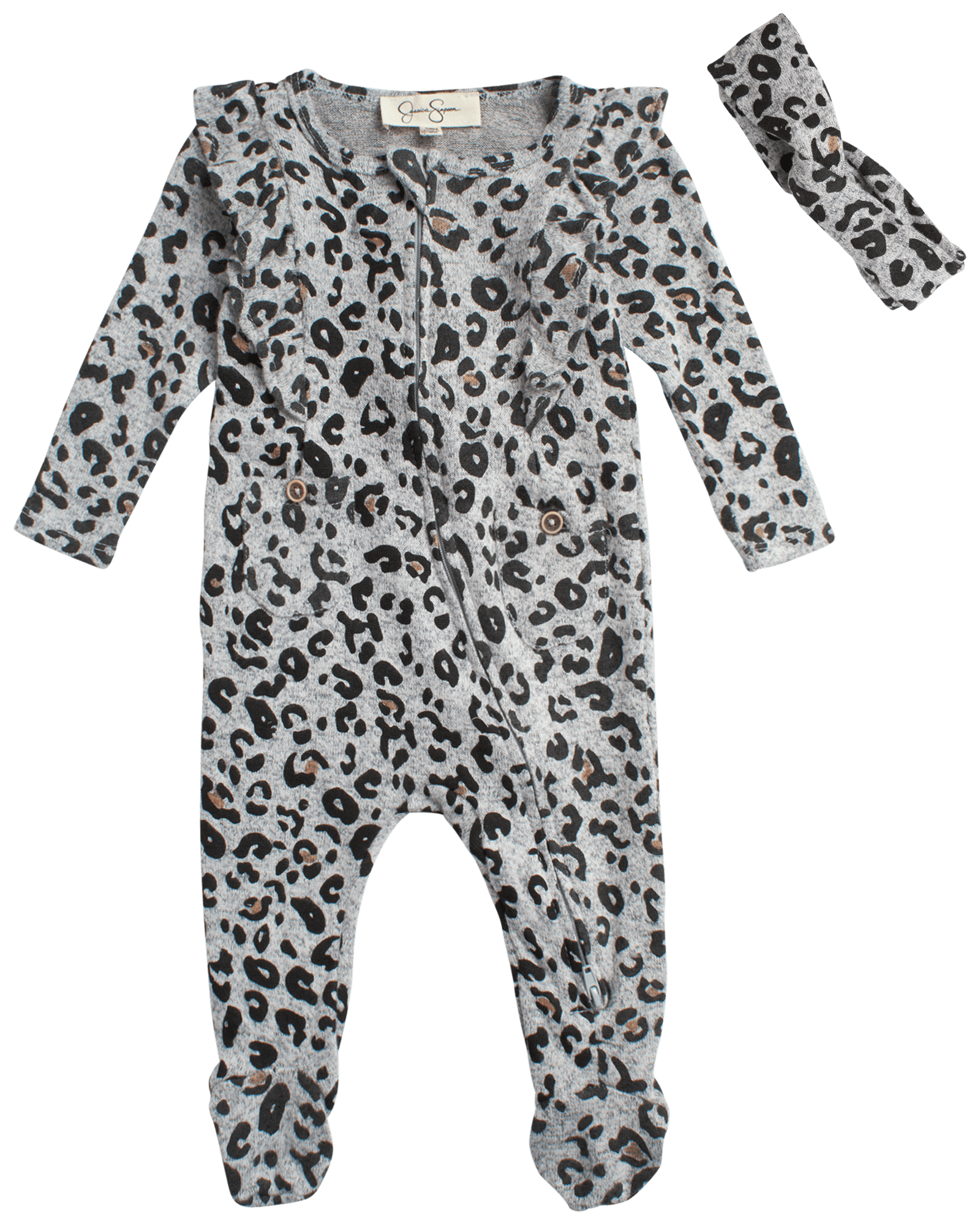 Jessica Simpson Baby Girls' Romper - One Piece Footie Jumpsuit, Hat ...