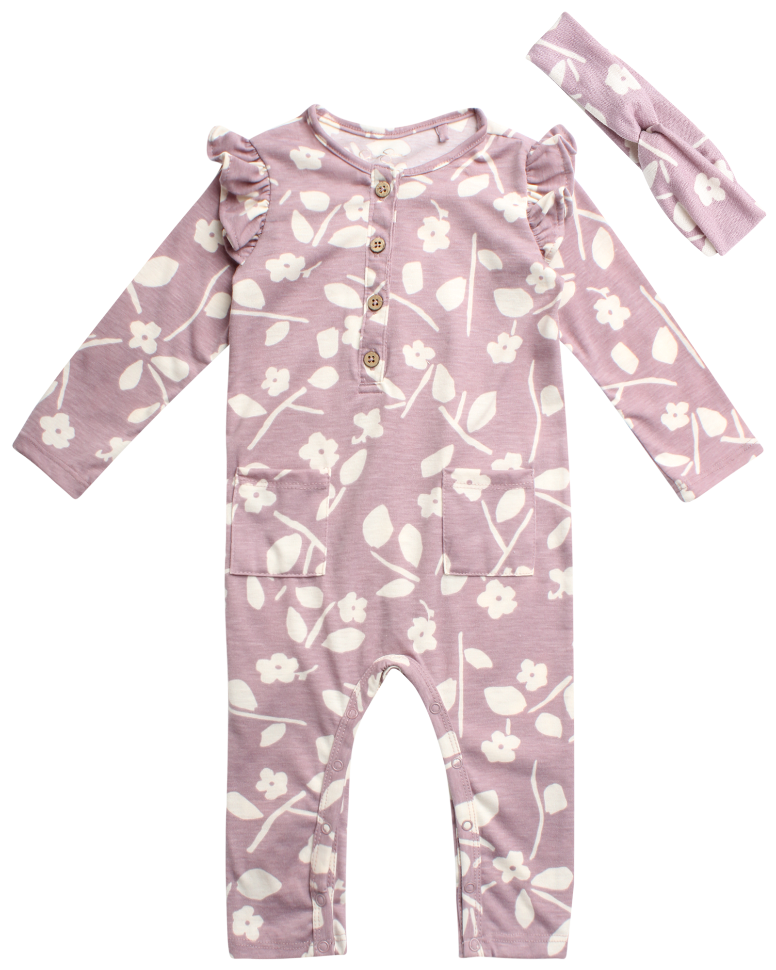 Jessica Simpson Baby Girls Romper One Piece Romper Jumpsuit With Hat
