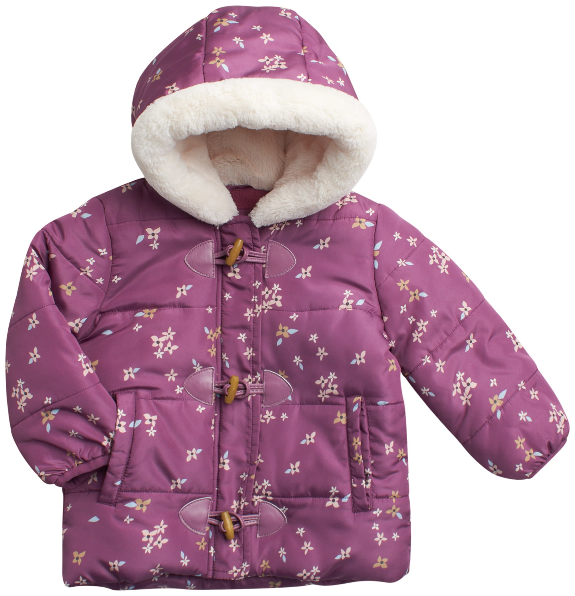 Jessica Simpson Baby Girls' Winter Jacket - Quilted Fleece Lined Puffer ...