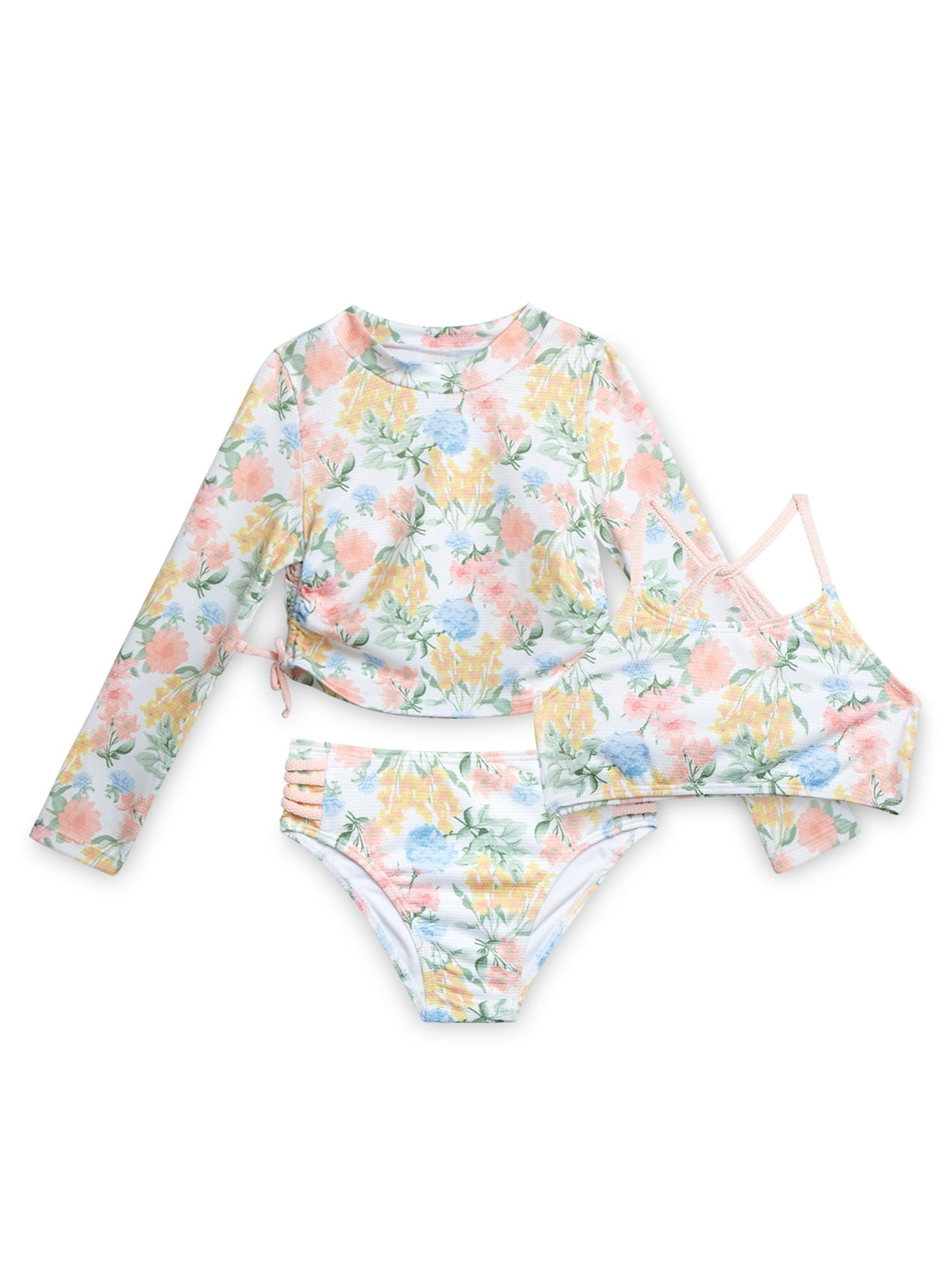 Jessica Simpson Baby and Toddler Girls Three-piece Swimsuit Set ...