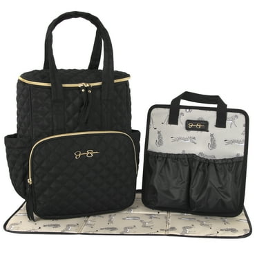 Jessica Simpson Black Diamond Quilted Diaper Bag Backpack, Leopard ...