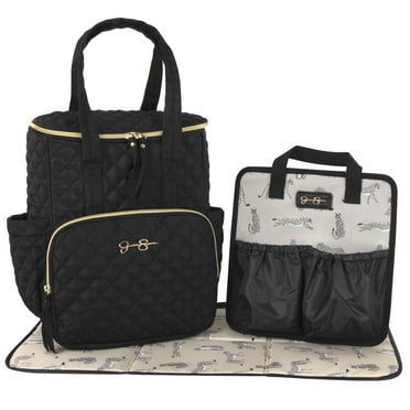 Jessica Simpson Black Diamond Quilted Diaper Bag Backpack, Leopard ...