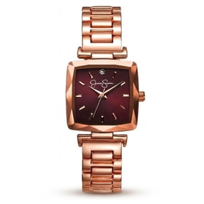 Jessica Simpson Diamond Collection Women's Square Dial Watch, Leather ...
