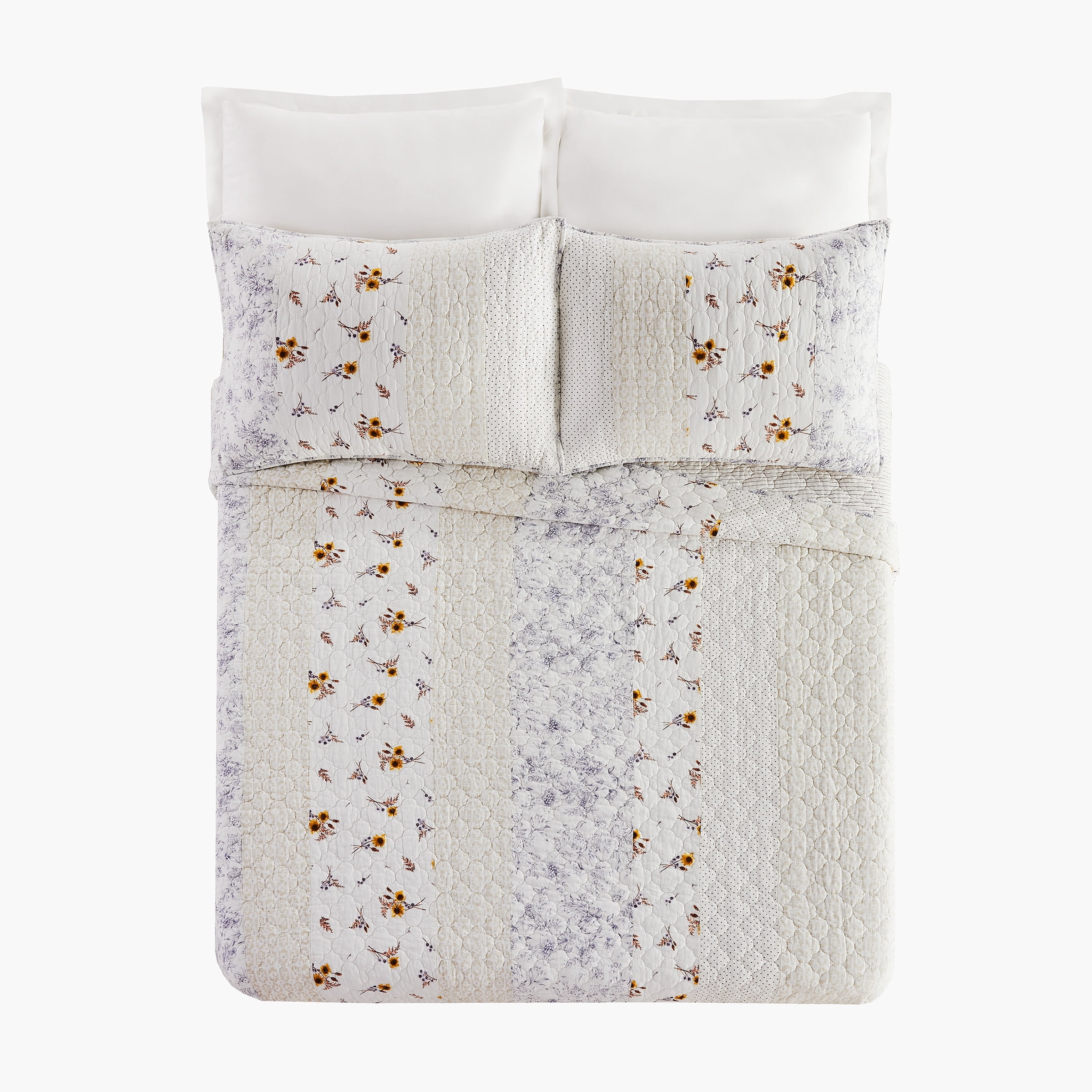 Jessica Simpson Endora Full/Queen Quilt Set, count 3, White - Walmart.com