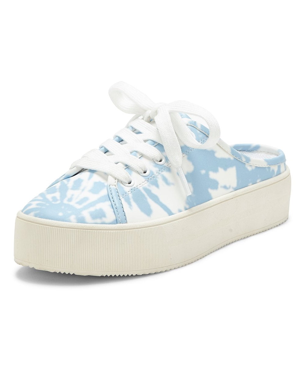 Jessica Simpson Eyden Lace up Mules Slip On Slide Sneakers Blue Printed ...