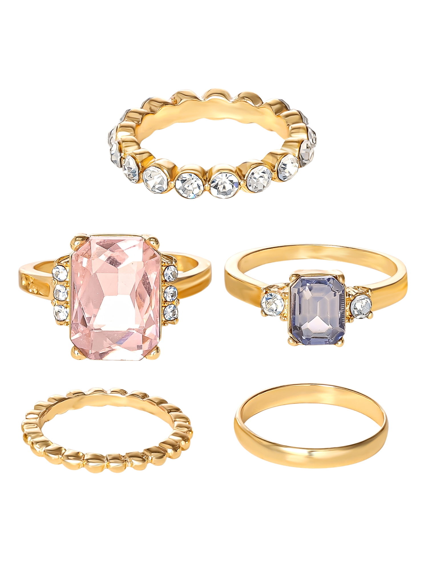 Jessica Simpson Fashion Metal Ring Jewelry Set, Set of 5 - Walmart.com