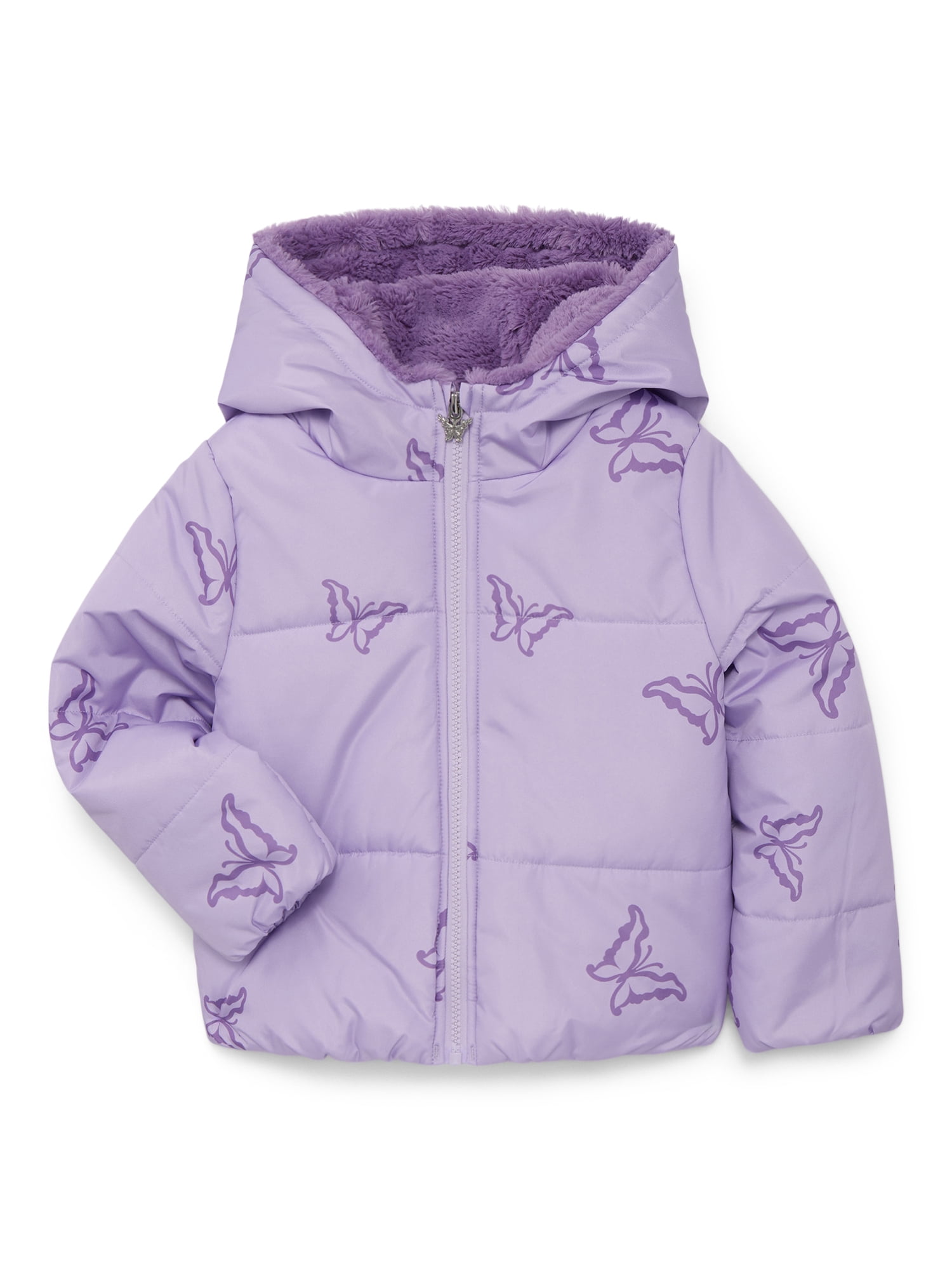 Jessica Simpson Girls Butterfly Cropped Puffer Jacket, Sizes 4-16 ...